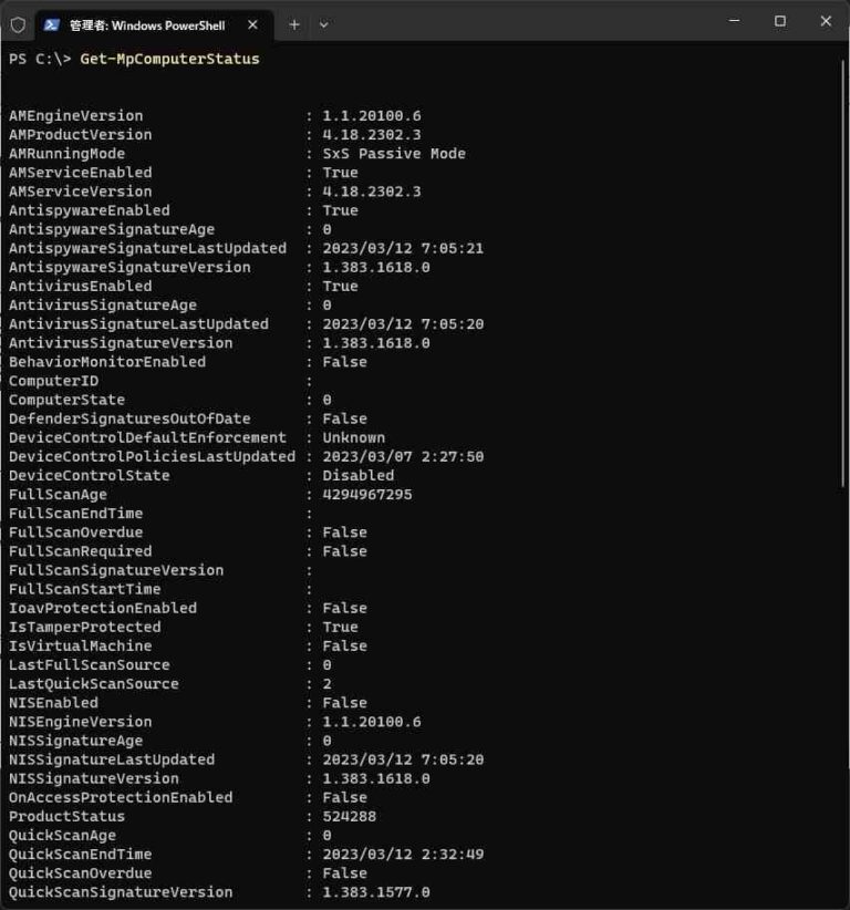 Tips:Windows11 Defenderをコマンド操作する 22H2 | 湘南歩楽Log